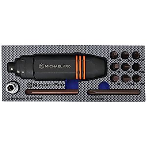 MichaelPro 1/2 Inch Drive Manual Impact Driver Set, Includes 11 Bits and 1/2" Bit Holder, 6-sided Enhanced Non-Slip Grip, Heavy Duty