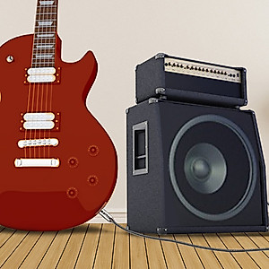 J&D 6.35mm Guitar Instrument Cable, Gold Plated Copper Shell Heavy Duty 6.35mm 1/4 inch TS Mono Audio Cable with Zinc Alloy Housing and Nylon Braid for Guitar, Multi Effects, Amplifiers, 9 Feet