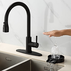 Glass Rinser For Kitchen Sink - Metal Cup Washer, Faucet Cup Rinser Cleaner Kitchen Sink Bottle Washer For Bar, Matte Black