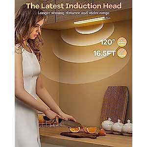 65 LED Under Cabinet Lights 2 Packs, 3 Color Temperatures Dimmable Motion Sensor Closet Lights, 2500mAh Rechargeable Under Counter Lights, Wireless Night Lights for Drawer, Wardrobe, Kitchen, Hallway