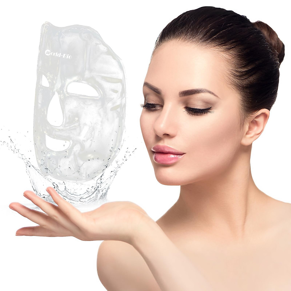 Face Mask Gel Pack Reusable Hot cold Therapy for Swollen Face, Pores and Puffiness Eyes, Full Face Freezer Ice Mask Pain Relief for Migraines, Injuries, Inflammation, Sinus headaches, Stress Relief