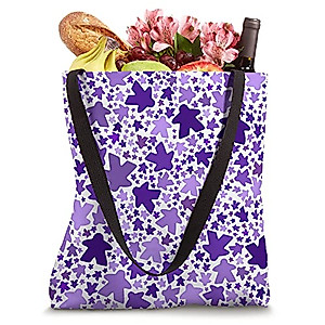 Purple Meeple Pattern Tote Bag