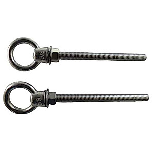 US STAINLESS 2 Pieces Stainless Steel 316 (Shape Type 307) Lifting Eye Bolt 3/8" UNC x 120mm Marine Grade Pitch of 16
