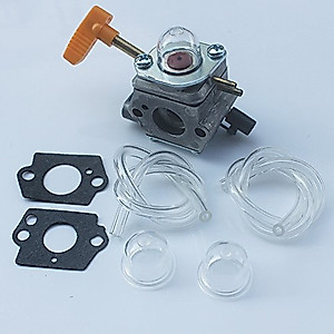 kipa Carburetor for Homelite 308054041 UT-09520 UT-09521 UT-09523 UT-09525 26cc Blowers with Fuel Lines Primer Bulbs Mounting Gaskets