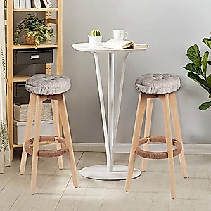 baibu Set of 2 Stool Covers Round, Super Soft Round Bar Stool Cushion Covers Seat Cushion - 2 Cushions Only (Beige, 14" (35 cm))