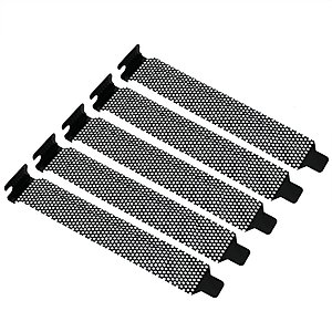 Mutai PCI Slot Cover 5PCS Black PCI Bracket Vented Slot Covers Hard Steel Dust Filter Blanking Plate with Screws for Computer Cases