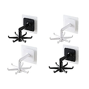 SJORHNUS Kitchen Swivel Hook, 4 Pack Swivel Folding Under Cabinet Kitchen Utensil Hooks, 360° Rotating Hanging Rack for Kitchen Utensils,Bathroom Towels,Entryway Key