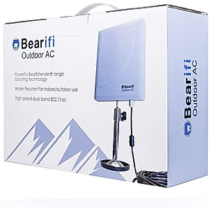 Bearifi BearExtender Outdoor AC 802.11ac Dual Band 2.4/5 GHz High Power USB Wi-Fi Extender Antenna PCs