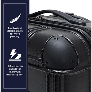 Ben Sherman Nottingham Lightweight Hardside 4-Wheel Spinner Travel Luggage, Charcoal, 3-Piece Set (20"/24"/28")