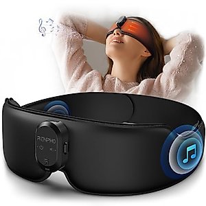 RENPHO Heated Sleep Mask with Bluetooth Headphone,Aromatherapy 3D Wireless Eye Mask for Side Sleeper, Warm Eye Compress Mask, Relaxation & Meditation Gifts for Men/Women