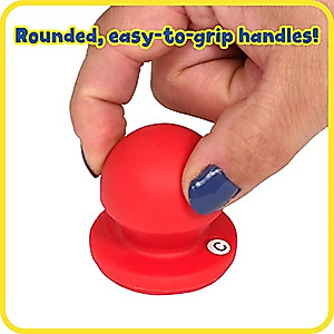READY 2 LEARN Easy Grip Dough and Paint Stampers - Uppercase Alphabet - Set of 27 - Ages 2+ - Easy to Hold Letter Stamps for Kids