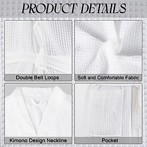 Hercicy 2 Pcs Waffle Robes Lightweight Robes for Women Man His and Hers Bathrobes for Couples Pool Party Weedings(Large,White)