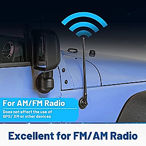 Anina 13 Inch Radio Antenna Mast for 2000-2022 GMC Sierra Canyon Yukon Chevy Silverado Tahoe Colorado Car Truck Replacement Antenna for AM FM Reception Car Washproof