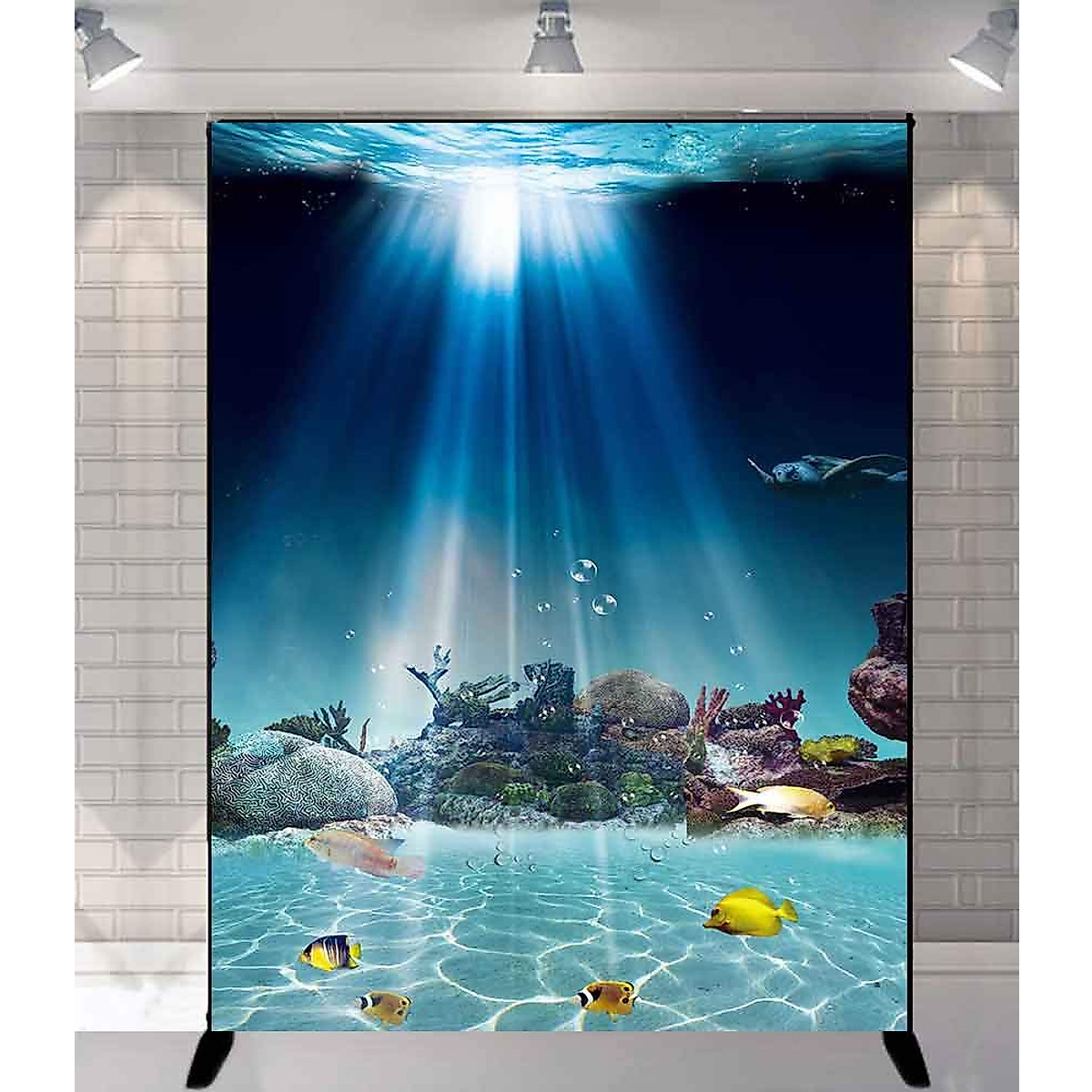 Underwater World Backdrop for Party Decorations MEETSIOY 5x7ft Stonefish Turtle Plant Sunlight Sea Water Background Newborn Child Photo Studio Props Themed Party Curtain Background LXMT077