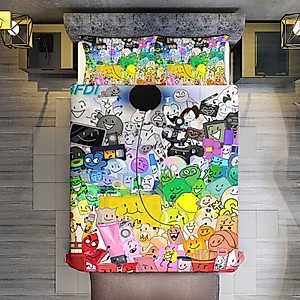 SHELLCELL Bfdi-Battle for Dream 3 Pieces Duvet Cover Set, Soft Bedding Comforter Cover Set with Zipper Closure, 1 Duvet Cover and 2 Pillowcases for Bedroom All Season 79""x90"", Style 2