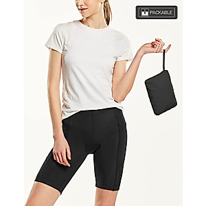 TSLA Women's Cycling Windbreaker Jacket, Waterproof Running Workout Rain Jackets, Packable Reflective Hiking Hoodie, Cycling Black, Small