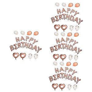 Totority 4 Sets birthday balloon set birthday balloons girl birthday party decorations girl birthday decorations birthday balloon banner birthday party supplies Miss aluminum film letter