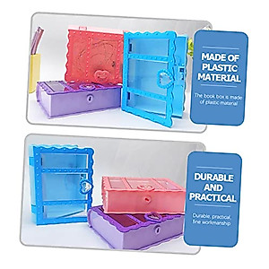 KOMBIUDA 3pcs Kids Stationary Cookie Gift Box Book Boxes Decorative Book Cartoon Box Candy Case with Lock Christmas Treat Box DIY Making Box Candy Storage Box Book-shaped Candy Box Toy Girl