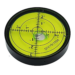 60x12mm With magnet High precision horizontal bubble Aluminium Case Bullseye Spirit Bubble Surface Level Round Inclinometers for Surveying Instruments ,Accuracy 15'/2， (Without magnet)