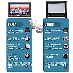 PPXIA Inflatable Movie Screen Outdoor Projector Screen 20ft, Blow Up Screens Front and Rear Projection with Air Blower, Best for Movie Nights Backyards Pool Party Home Theater