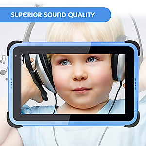 CWOWDEFU Kids Tablet 7 inch 32GB COPPA Certified Children's Learning Tablets Android 13 Tableta WiFi Tablette for Children Toddler Boys, Blue