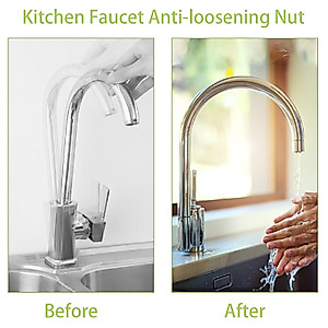 UFURMATE 3PCS Hot and Cold Water Faucet Fixing Nuts ABS Plastic Faucet Lock Nut Hot Cold Water Faucet Anti-loosening Nut for Kitchen Bathroom (Red)