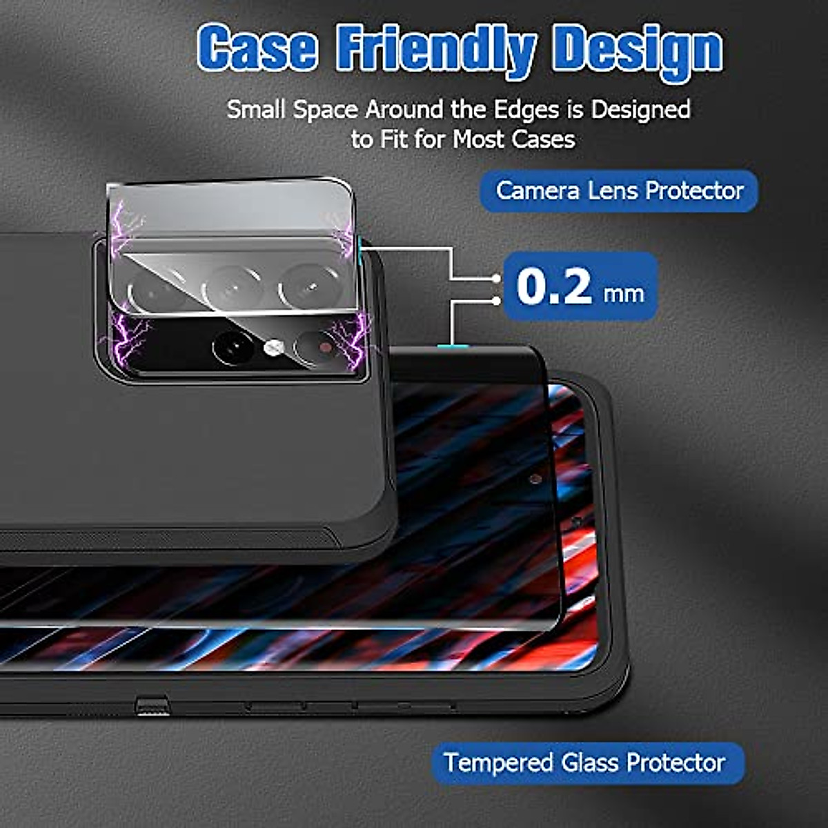 [1+2 Pack] Galaxy S21 Ultra Privacy Screen Protector with Camera Lens Protector, 9H Hardness Tempered Glass/Anti Spy/3D Bending/Scratch Resistant/Bubble-Free For Samsung Galaxy S21 Ultra 5G(6.8")