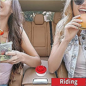 Micozy Salt and Pepper Shakers Moisture Proof Sets, Small Mini Salt Shaker for Camping Picnic Outdoors Kitchen, Clear Plastic Spice Jar Dispenser with Red Covers (1PCS)