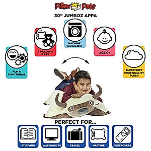 Pillow Pets 30” Jumboz Appa Stuffed Animal, Nickelodeon Avatar: The Last Airbender Plush Toy, white