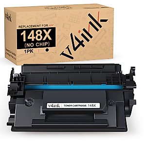 v4ink 148X High Yield Toner Cartridge (NO CHIP) Compatible Replacement for HP 148X W1480X 148A W1480A Black Toner for HP Pro 4001dw 4001dwe 4001dn 4001n MFP 4101fdw 4101fdn Printer Ink, 1 Pack
