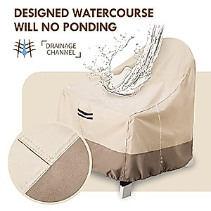 YEFU Patio Chair Cover–Adirondack, Thickened 600D, New Knitting Process, Waterproof Clearance, Outdoor Patio Furniture Covers, Not Easy to Crack/Tear, for Lawn, Deck, Outdoor Seating