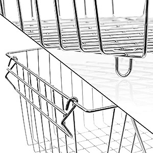 Homics Stackable Storage Wire Baskets, Freezer Baskets for Chest Freezer Open Front Pantry Organization and Storage Fruit Vegetable Baskets Potato and Onion Organizer Bins, 3 Packs