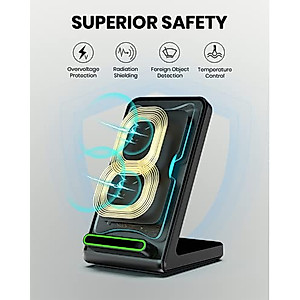 Wireless Charger, Wireless Phone Charger Samsung S22/S21/S20/S10/S9 +/Ultra, Note 20/10/9 Wireless Charging Stand for iPhone 14/13/12 Pro Max/Pro/Mini, SE 11 X XR XS MAX X 8 Plus (Adapter Included)