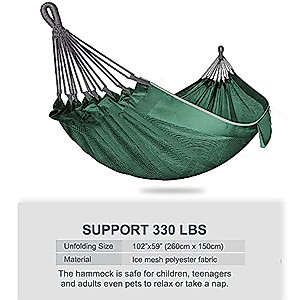 JBM Single Camping Hammock Portable Parachute Hammock - Support 330lbs (Green)