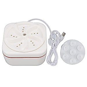 Mini Ultrasonic Washing Machine 5V 18W USB Powered Ultrasonic Foldable Portable TurbineWashing Machine for Dormitory Travel White
