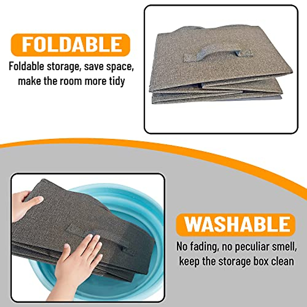 Large Clothes Organizer for Jeans and Sweaters, Sturdy, Stackable, 7 Grid, 2 Handles, Foldable