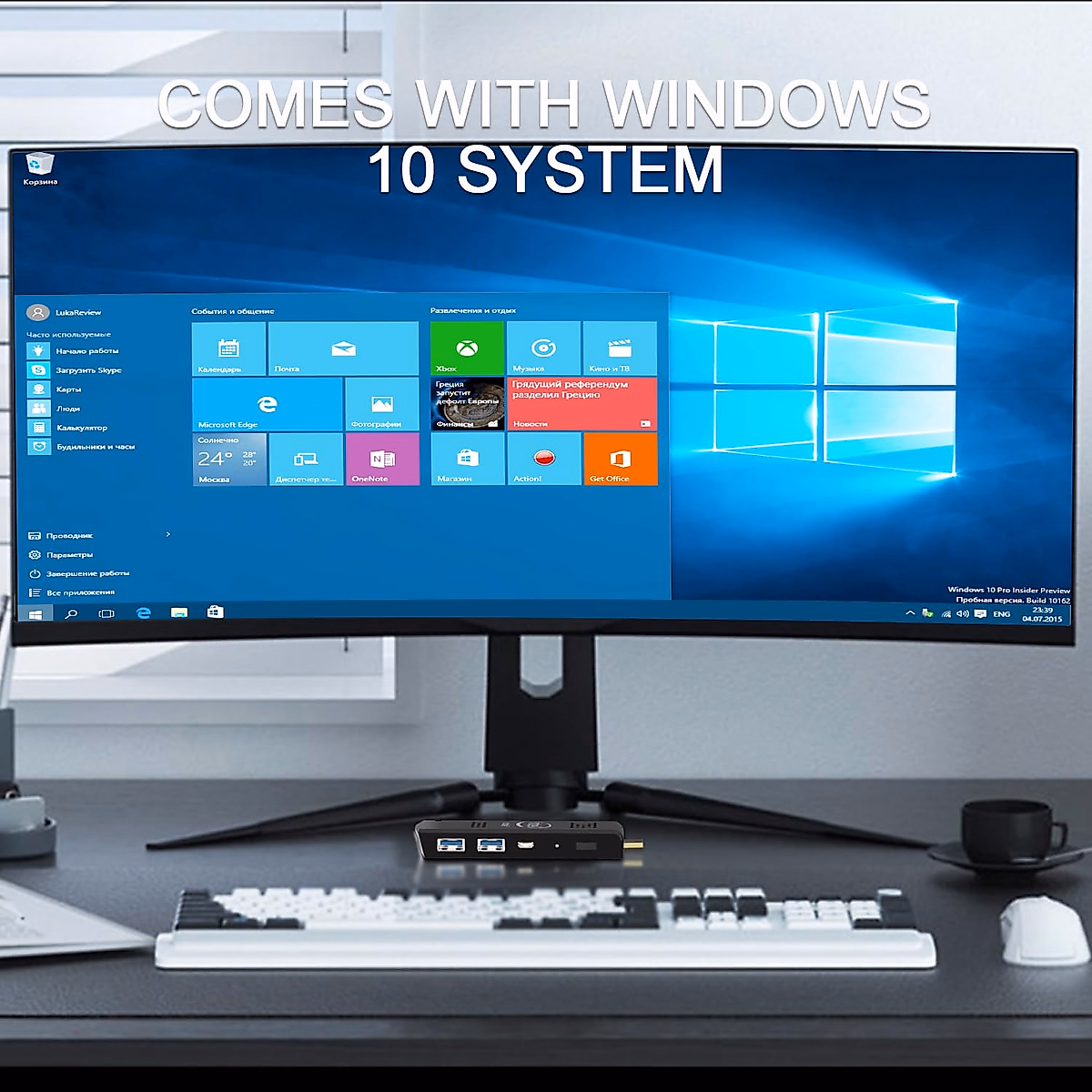 ALADAWN Intel Compute Stick 8GB RAM 128GB ROM with Intel Atom Z8350 and Windows 10 Pro,Mini PC Stick Support 4K HD,2.4G/5G WiFi,Bluetooth 4.2,Auto Power on