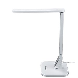 Fugetek LED Desk Office Lamp, Stylish, 5-Level Brightness, 530 Lumen, 7W, Dimmable, Touch Control Panel, 1-Hour Auto Timer, Official Philips Enabled Licensing Program Member, (White)