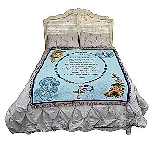 Pure Country Weavers Hail Mary Prayer with Rosary Beads Blanket - Religious Gift Tapestry Throw Woven from Cotton - Made in The USA (72x54)