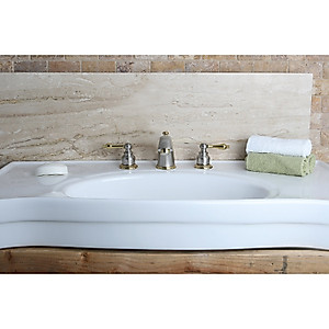 Elements of Design Victorian EB979AL Widespread Lavatory Faucet with Retail Pop-Up, 8-Inch to 16-Inch, Satin Nickel/Polished Brass