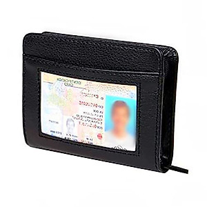 JahyShow 36 Slots Credit Card Holder Wallet Zip Leather Card Case RFID Blocking