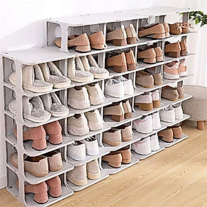 TAZSJG Stackable Shoe Storage Box Space Savers Organizer Household Cloth Standing Shoes Rack Shelf Sneakers Organizers