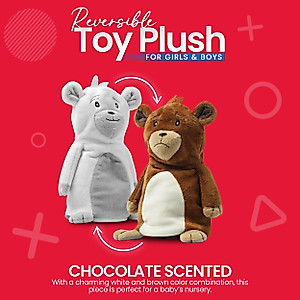 Reversible Toy Plush for Girls & Boys, Educational Mood Regulating Plushie Teddy Bear, Realistic Stuffed Animal for Babies, Toddlers, Preschool, Kindergarten (Benji The Bear -Full Body)