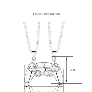 Cicod Game Controller Necklaces for Women,Matching Gold Necklace for Couples,Console Handle Pendant for Best Friends Valentine's Him and Her Lovers Friendship Jewelry (Gold)