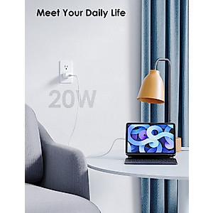 oraimo 20W USB C Charger Block with USB C to C Fast Charging Cable for iPad Pro 12.9, iPad Air 4/ Air 3/ Pro 12.9/ Pro 11, Google Pixel