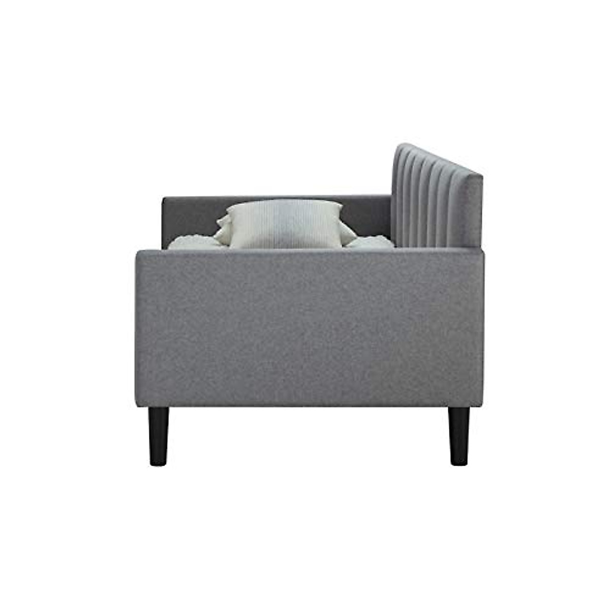 LuXeo Bristol Twin Size Upholstered Panel Daybed in Gray Fabric