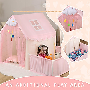 Large Indoor Play Tent for Kids Room - Playhouse with Windows for Boys & Girls, Imaginative Toddler Fort for Ages 2-6, Children's Decorative Hideaway (Pink)