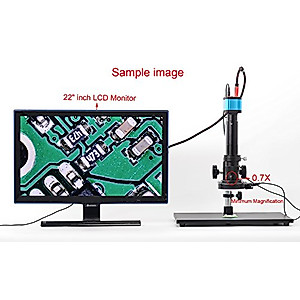 HAYEAR 14MP Monocular HDMI HD USB Digital Industry Video Microscope Camera Set Big Stereo Table Stand Zoom C-Mount Lens 144 LED Light (300X Zoon Lens)