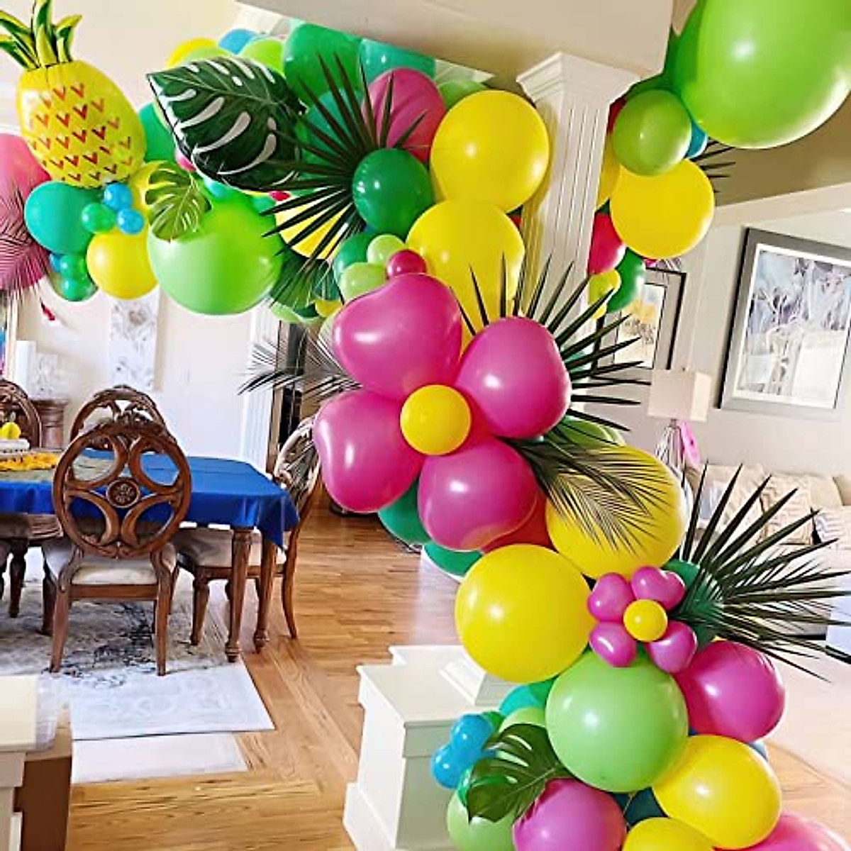 137Pcs Flamingo Tropical Balloon Garland Arch Kit- Luau Hawaiian Party Decorations with Multicolor Pineapple Cactus Foil Balloons for Encanto Fiesta Aloho Moana Themed Birthday Baby Shower Summer Beach Party