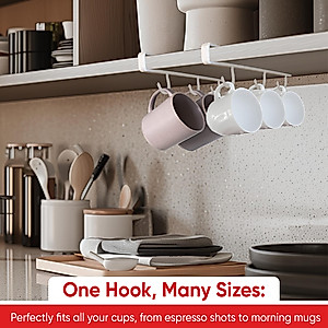 Better Houseware Undershelf Cup & Mug Hooks-Set of 2, standard, White